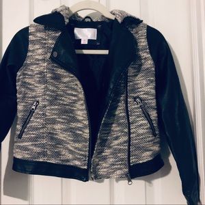 Xhilaration | Jackets & Coats | Rider Jacket Tweed And Faux Leather ...